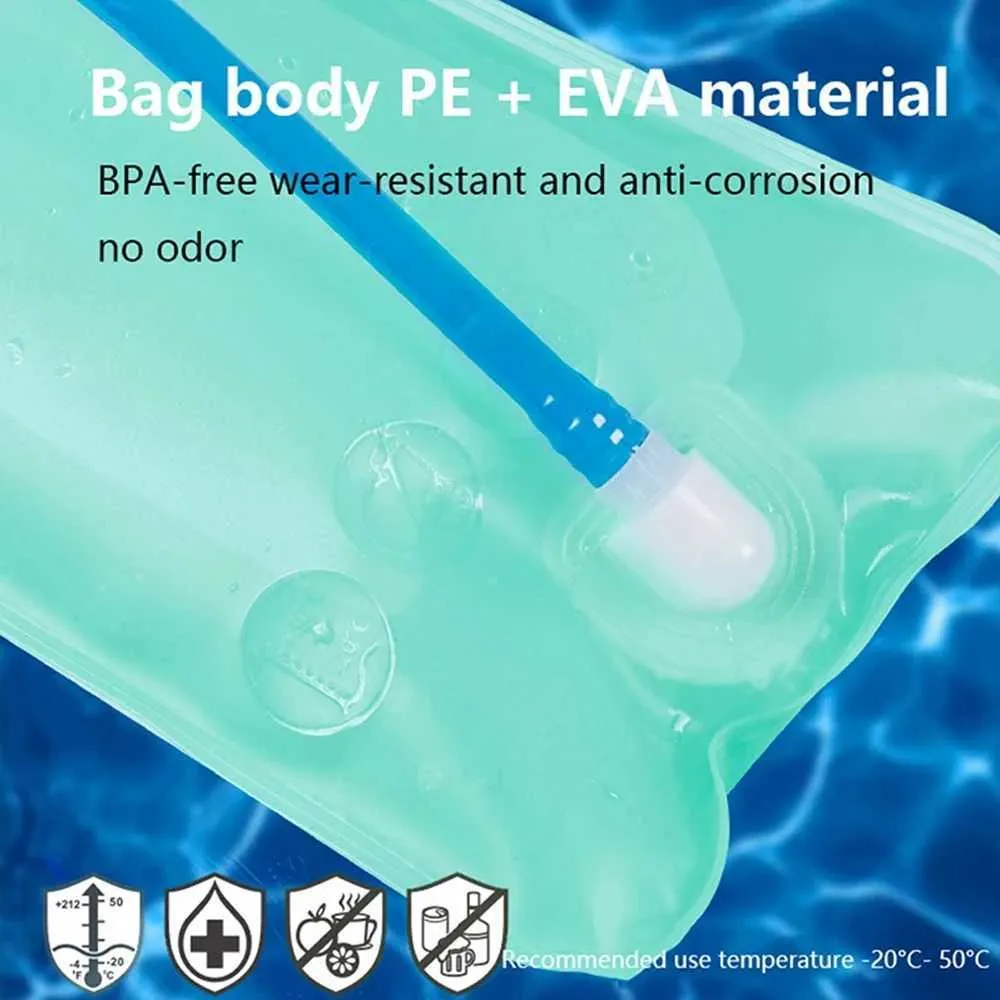 Water Reservoir Hydration Pack Bladder 1L 2L Storage Bag for Running Vest Backpack Camping ...