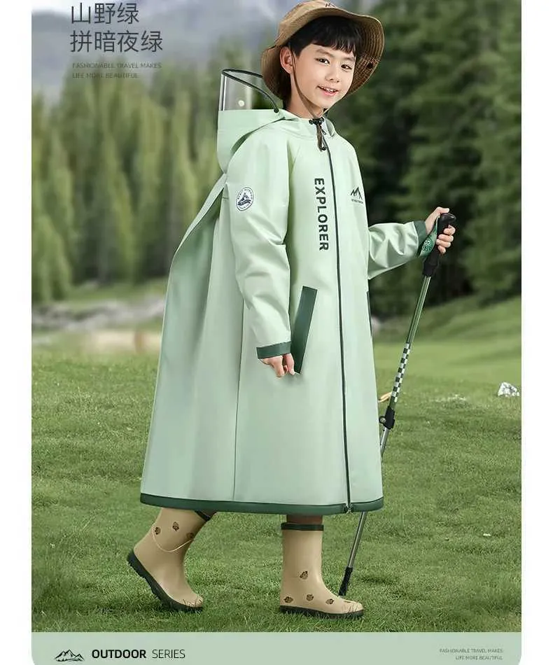 Boys and Girls Full Body Rain Protection One-Piece Raincoat with ...