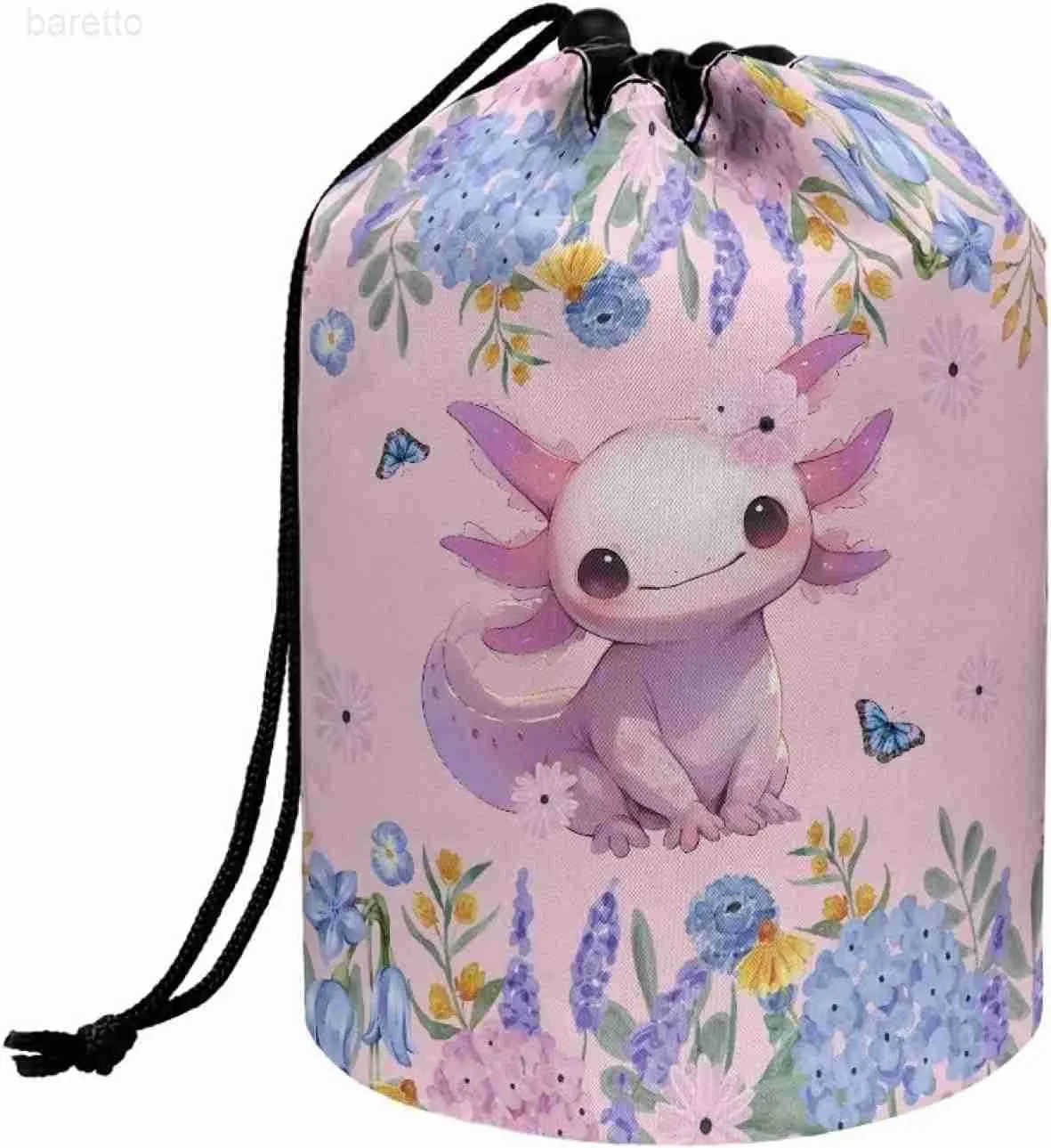 Large Capacity Floral Drawstring Drawstring Makeup Pouch For Women ...