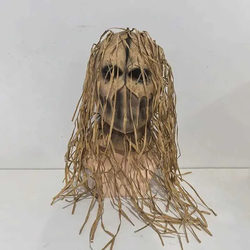 Funny Scarecrow Mask Horror Halloween Masks Creative Gift Cosplay Hat ...