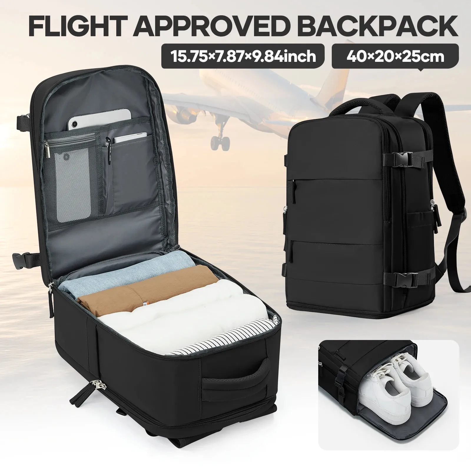 Ryanair Travel Backpack 40x20x25cm, Short Distance Cabin Bag 40x30x20cm ...