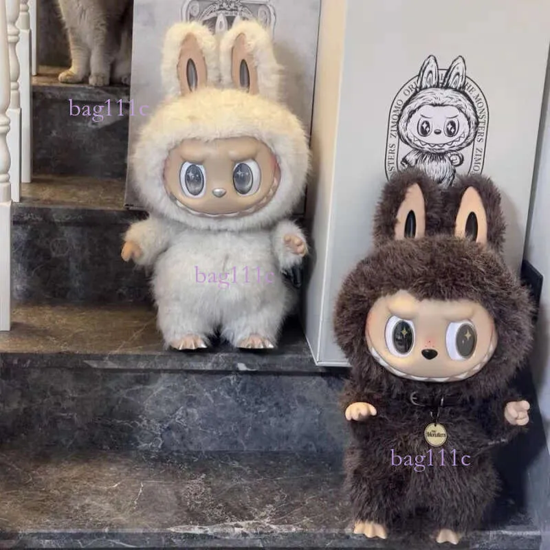 Labubu Series Pop Mart La Bubu 38cm Into Energy Replica Corn Husk Dolls ...