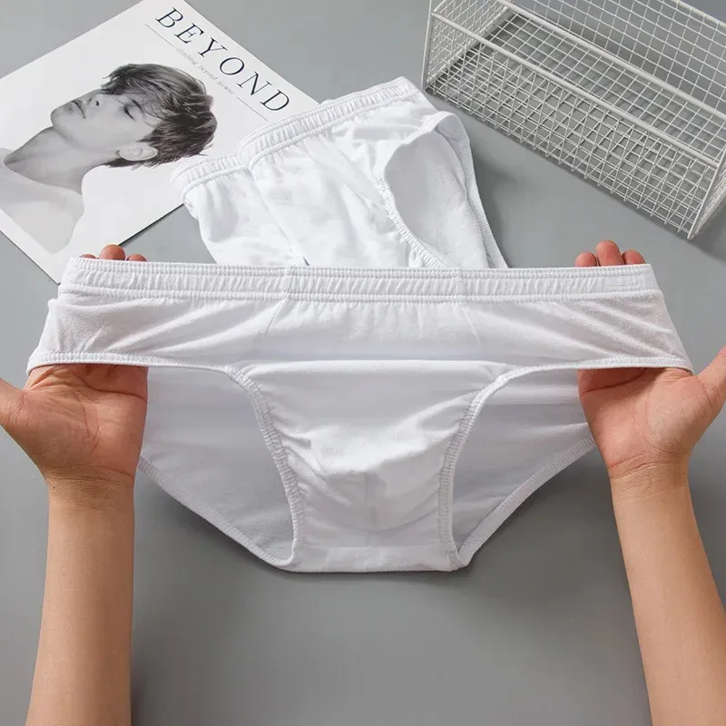 Breathable Pure White Cotton Triangle Mens White Briefs For Men Simple ...