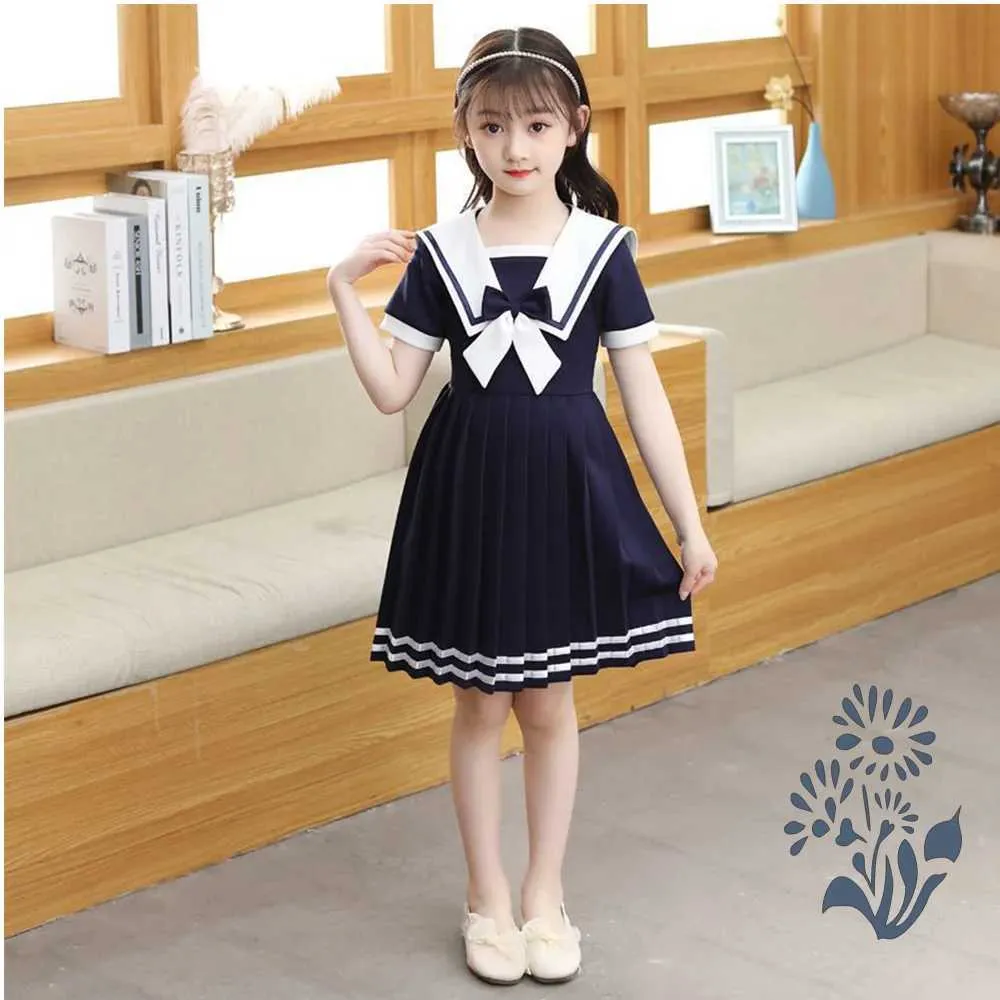 New Solid Color Sailor Dress Cute Princess Summer Fashion Casual ...