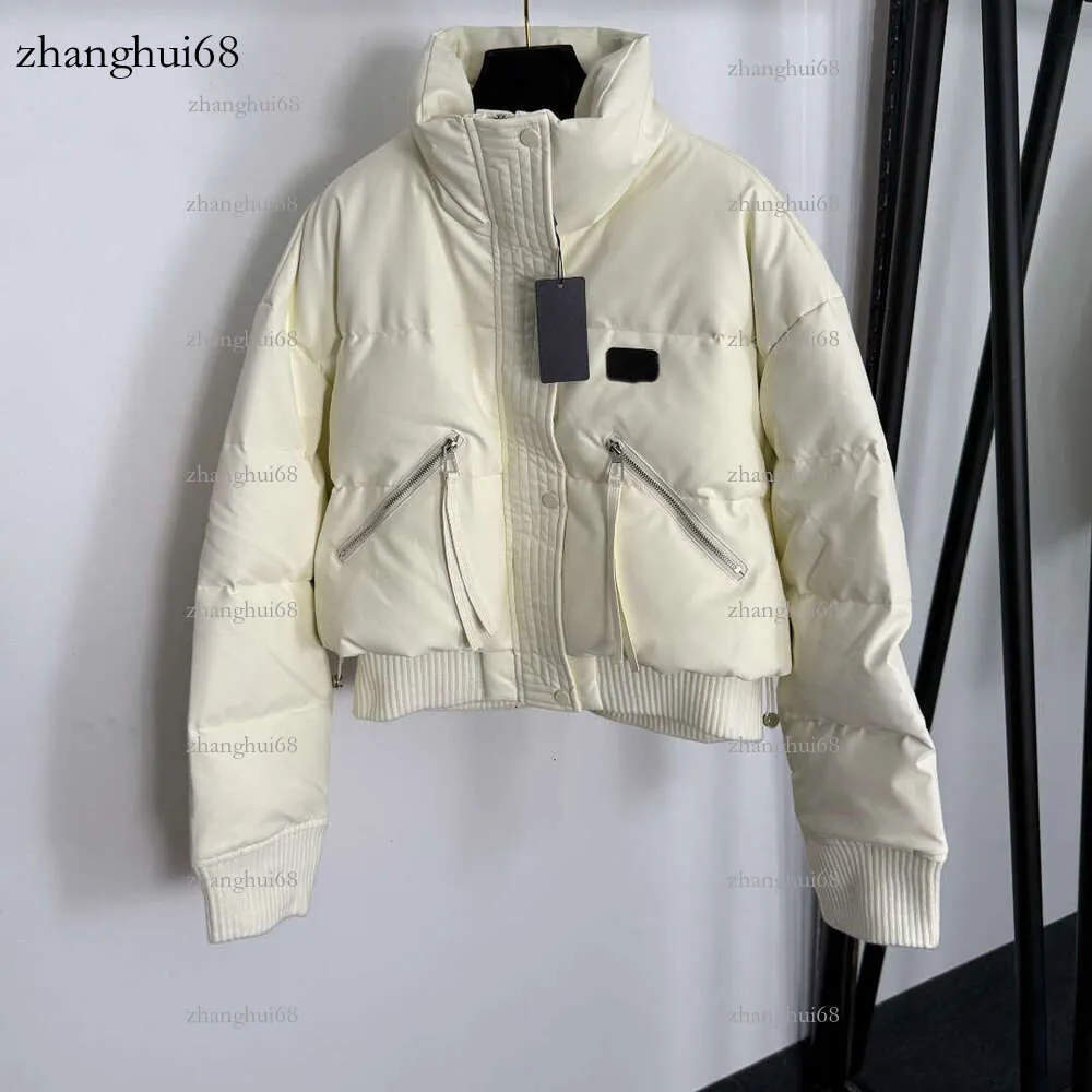 Women's Short Down Jacket with Belt Closure and Stand Collar, 60% Grey ...