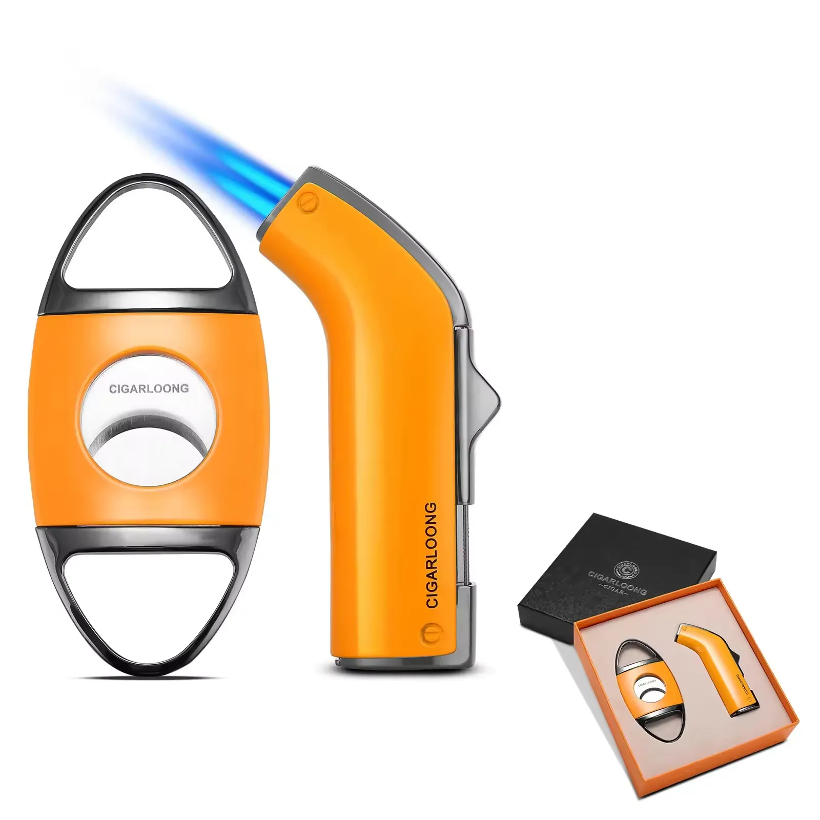 Cigar Lighter Cigar Cutter Scissors Portable Travel Flame Windproof ...