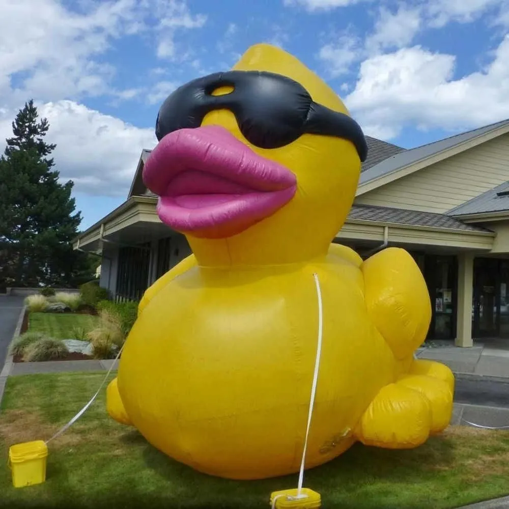 8m 26ft Giant Yellow Inflatable Duck with Sunglasses, LED, and Blower ...