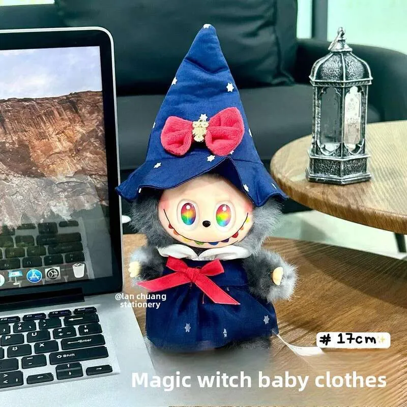 Labubu Magic Witch 17cm High Value Vinyl Pendant Doll Blue Set Outfit ...