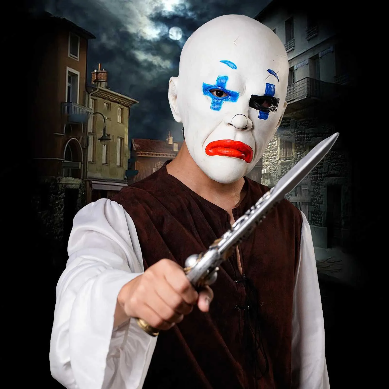 Halloween Horror Clown Mask For Men Festive Festival Costume Prop ...