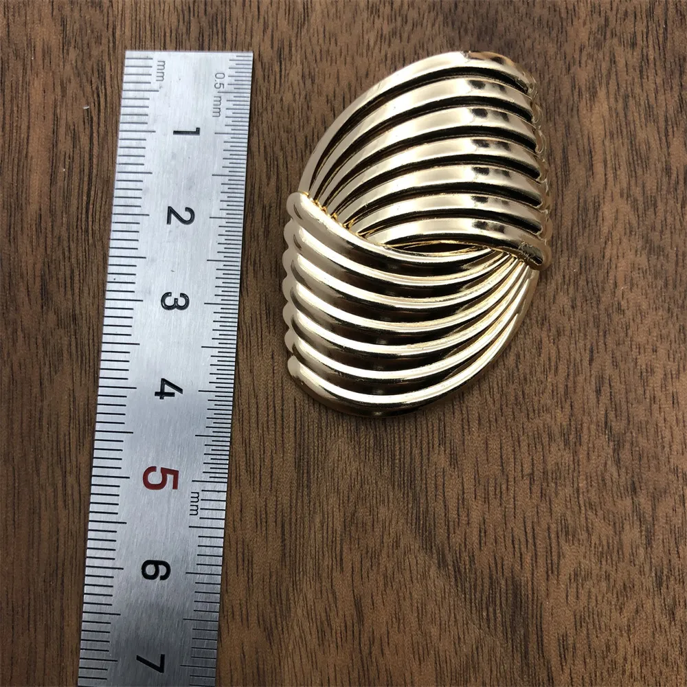 Ins Earrings Exaggerated Personality Striped Interlaced Gold Hollow Ear ...