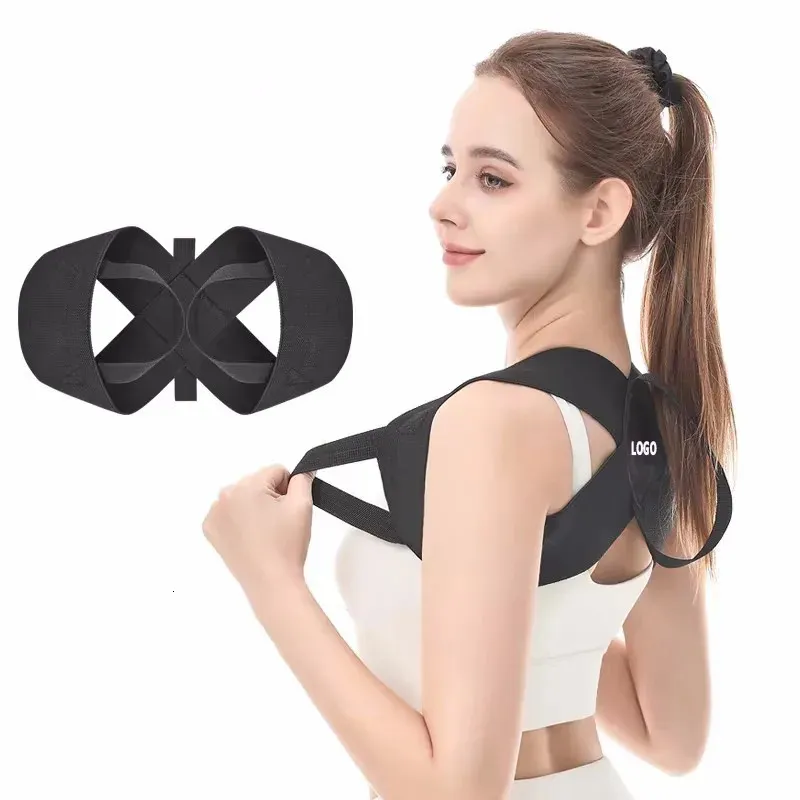 Black Durable Open Shoulder Beauty Back Traction Shoulder Strap Chest ...