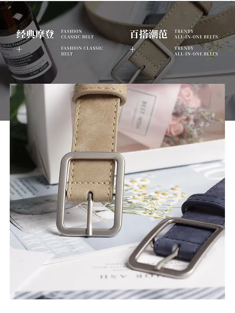 Fashionable Women's Belt 100cm, Beautiful Vintage Color PU Leather ...