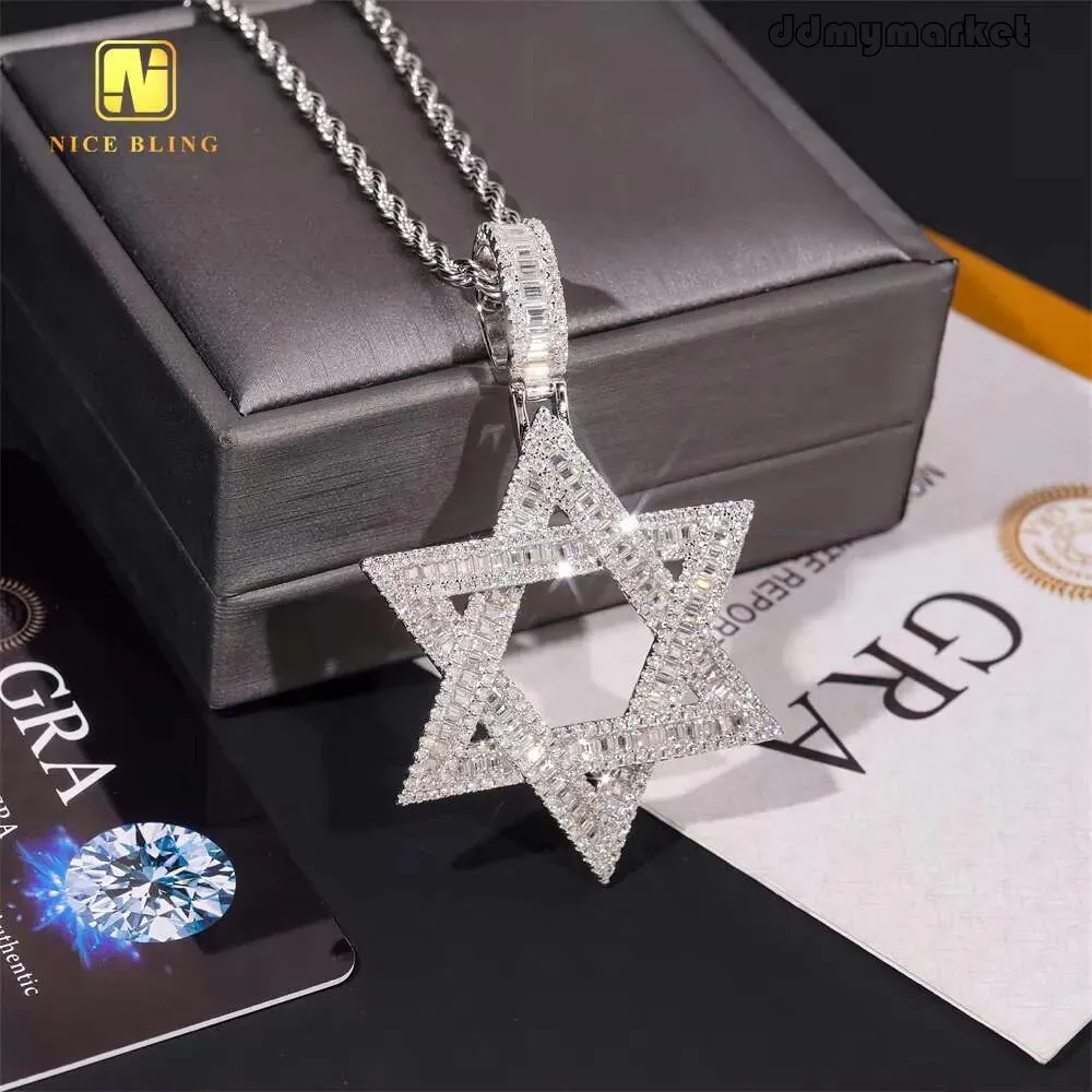 Silver Hexagram Moissanite Pass Diameter Sharla Tester With Gold ...