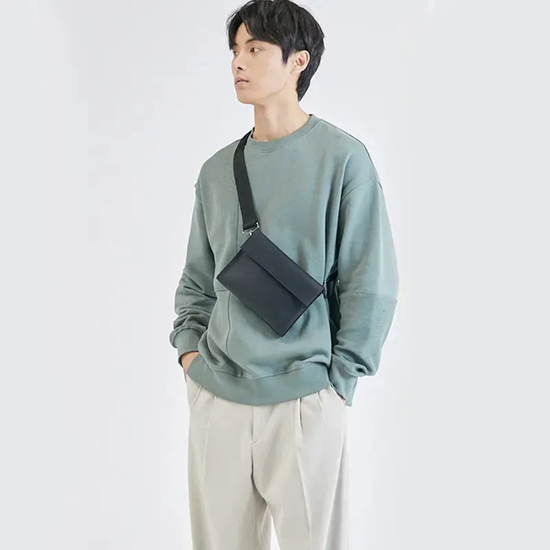Men's Shoulder Bag Pu Leather Korean Messenger Bag Small Male Crossbody ...