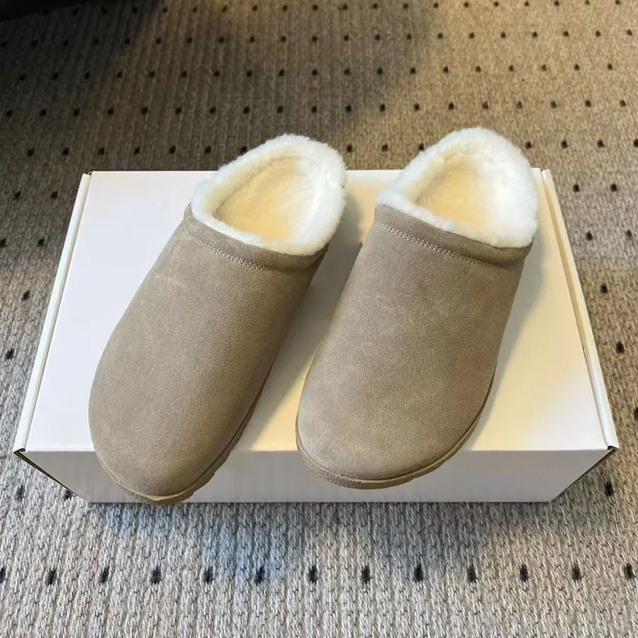 10A Suede Minimalism Fur Slides Mules Shoes Womens Furry Colg Fluffy ...