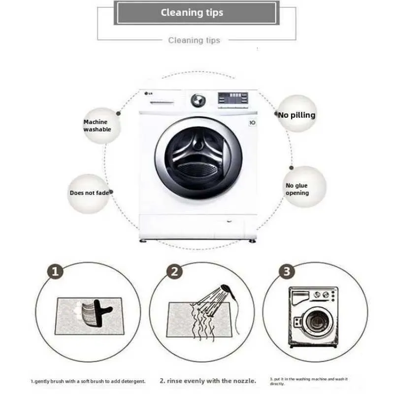 Cartoon Face Imitation Cashmere Floor Mat, Home Entrance Hall, Bathroom ...