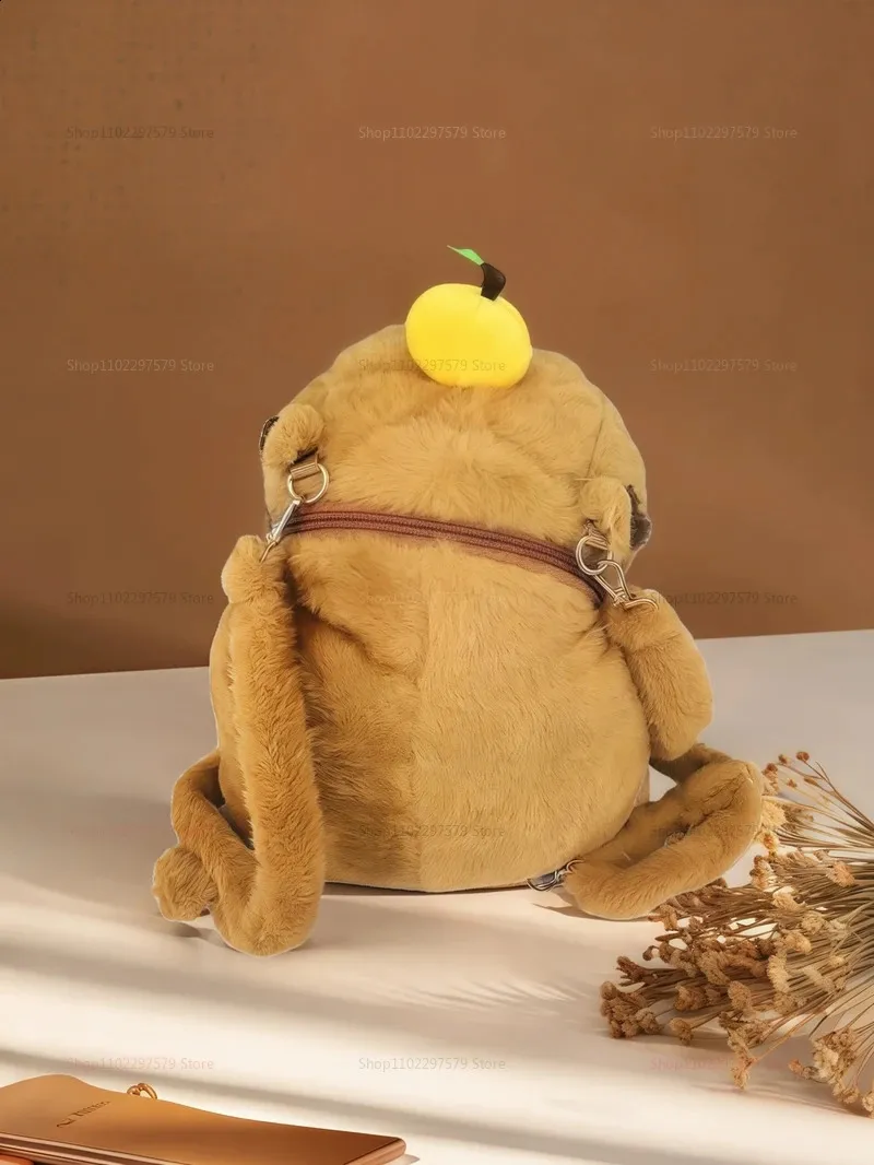 Capybara Plush Backpack: Kawaii Fur Mini Knapsack, Cute Fashion Doll ...