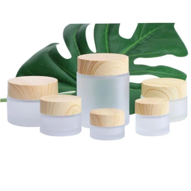 Refillable Frosted Glass Glass Containers For Creams Cosmetic ...