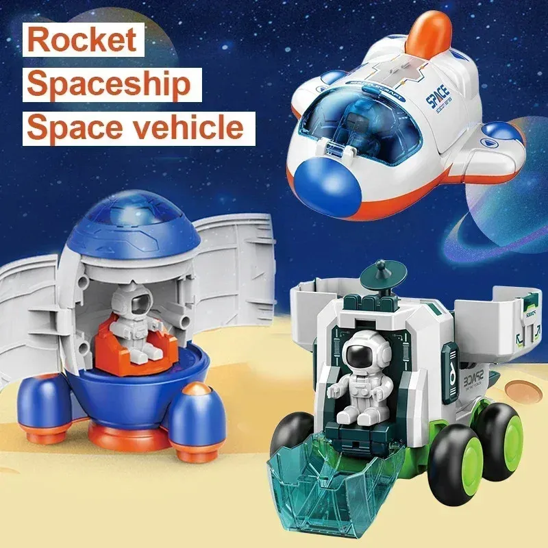Children Puzzle Space Toy Car Astronaut Rocket Spaceship Model With ...