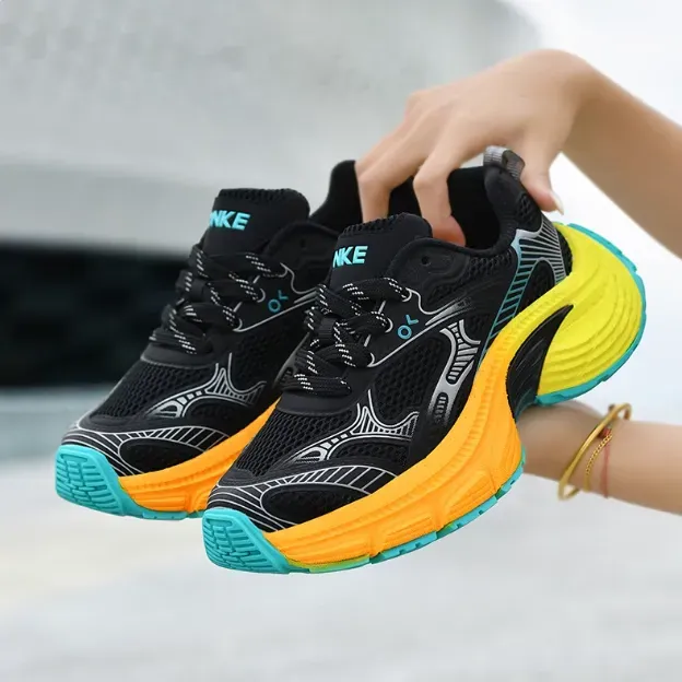 ONKE Men's Breathable Mesh Running Shoes with Thick EVA Sole and Height ...