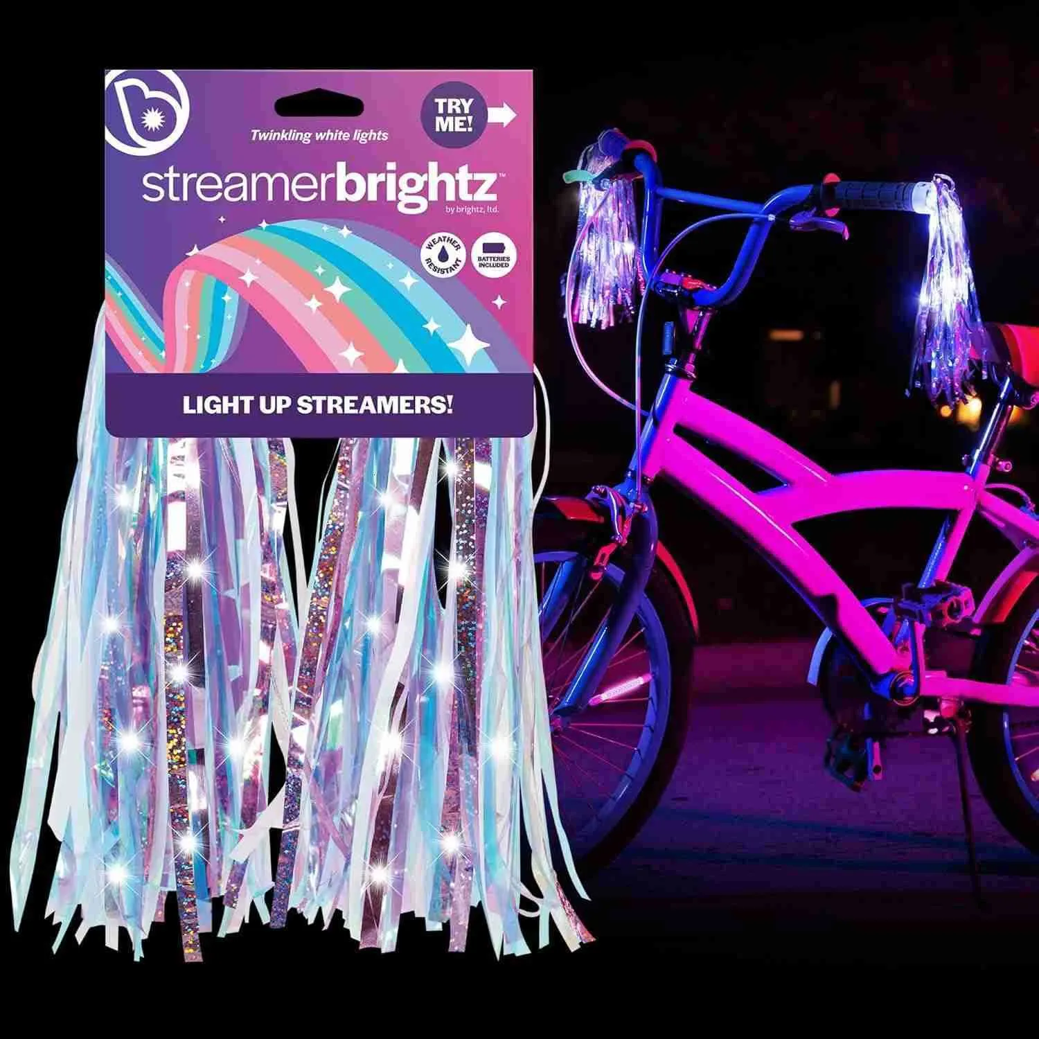 Brightz LED Light Up Bike Streamers 2Pack LED Tassels For Bikes ...