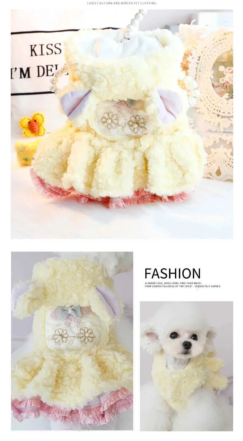 2025 New Warm Fleece Dog Clothes Autumn Winter Thick Cat Princess Dress ...