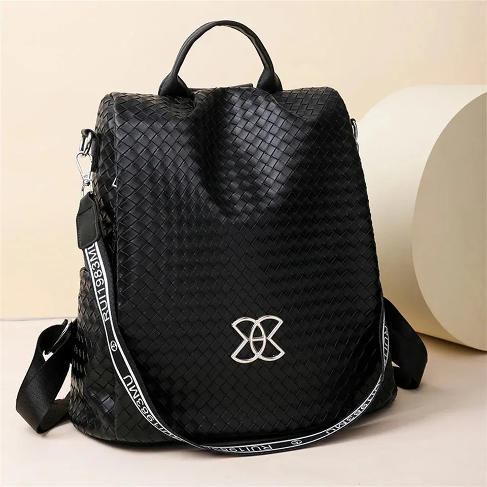 Women's Multifunction Backpack: Casual Nylon Solid Color School Bag ...