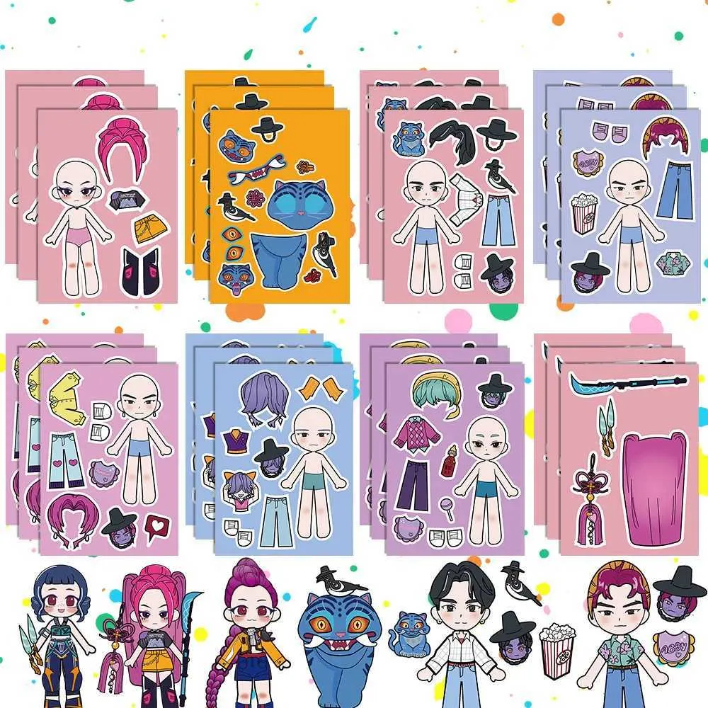 8 Adet KPop Demon Hunters Karikatür Kendin Yap Çıkartmalar Toplu Anime ...