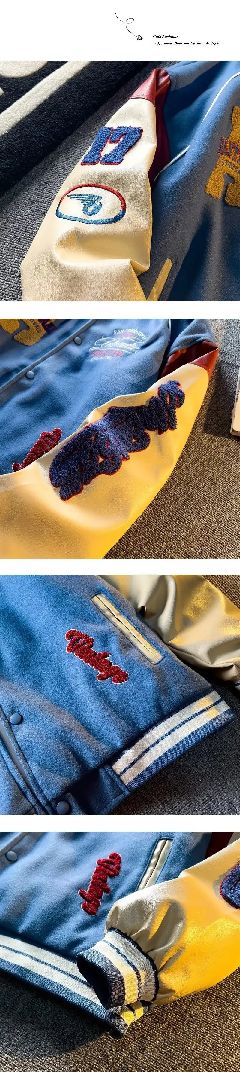 Handsome Men's Baseball Jackets: Trendy Embroidered Applique Jackets ...