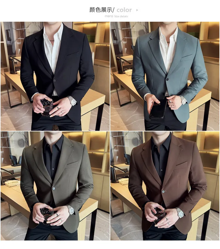 Men's Fashion Business Solid Color British Style Professional Work ...