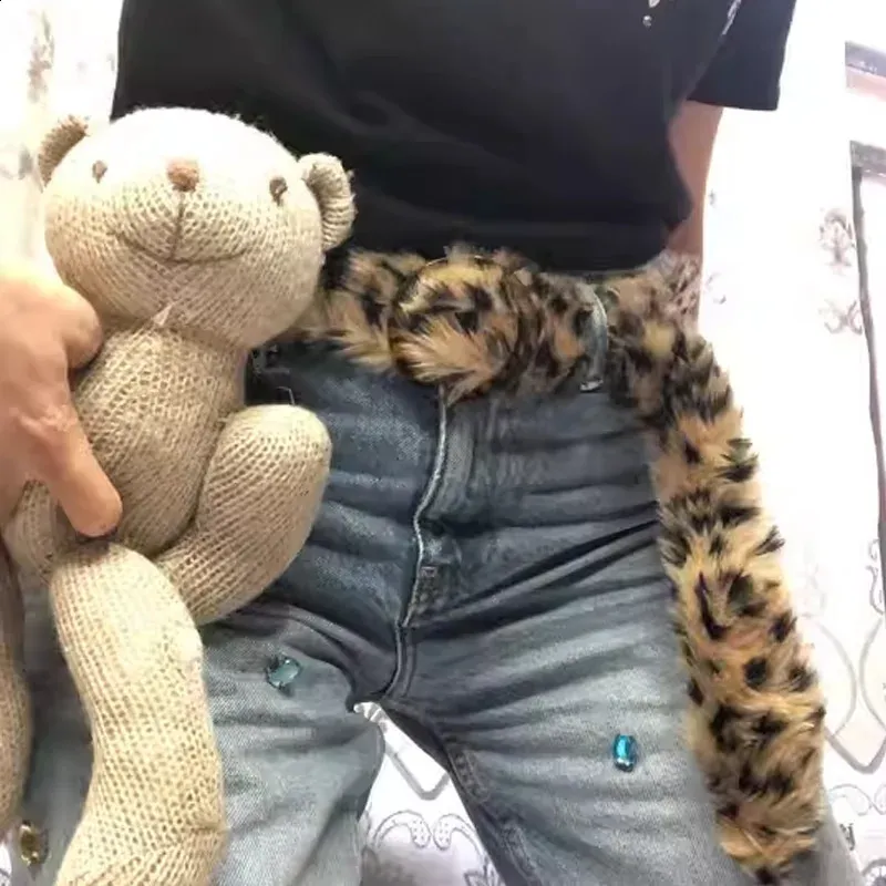 Leopard Print Fur Belt, Gyaru Subculture Plush Garment Accessory ...