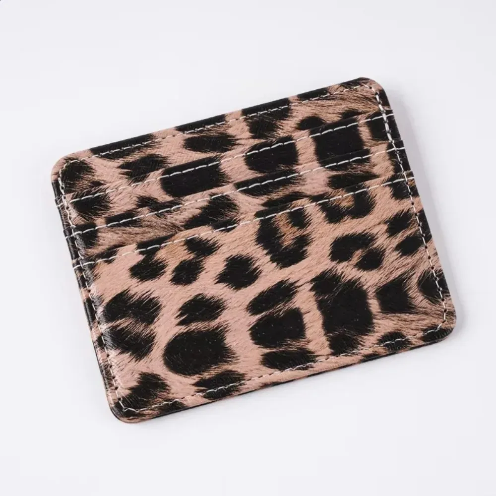 Classics PU Leather Leopard Print Card Wallet Slim Multi Slot Cards ...
