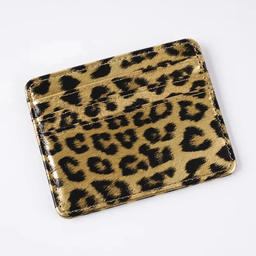 Classics PU Leather Leopard Print Card Wallet Slim Multi Slot Cards ...