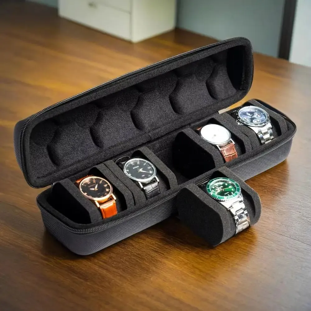Portable EVA Watch Storage Bag Black with Handle Durable Watch ...