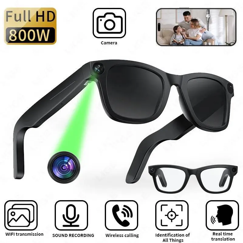 2025 Gift: 8MP Wearable Smart Glasses With HD AI Camera, Bluetooth Call ...