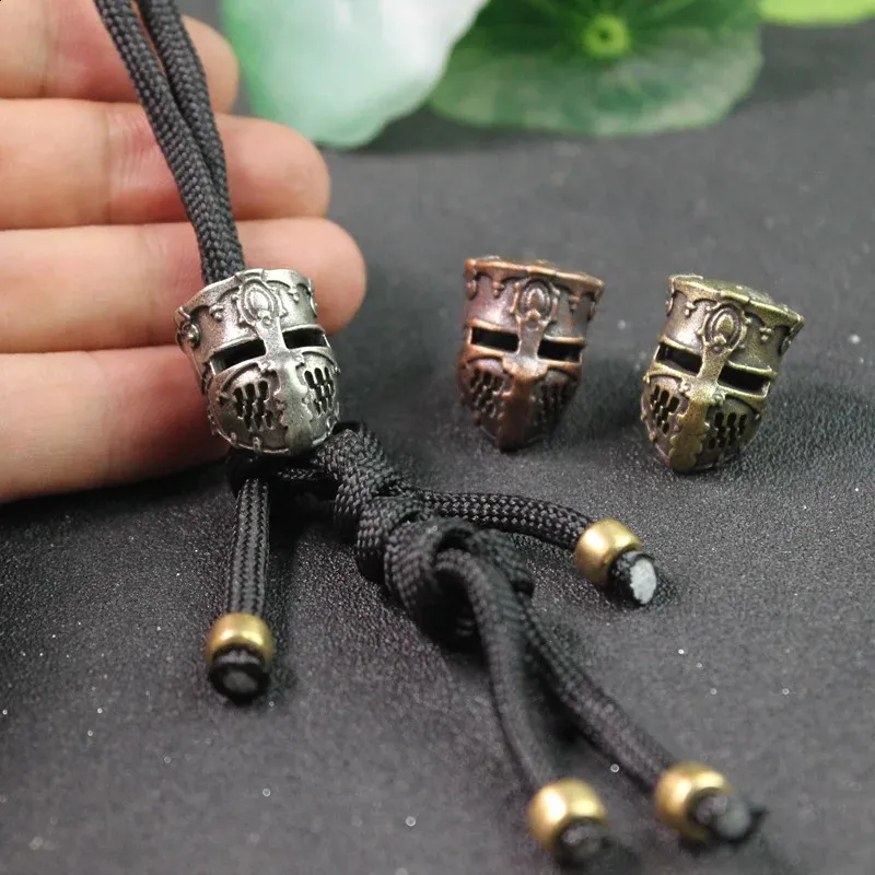 Brass Crusader Samurai Helmet Knife Beads Lanyard Pendants DIY Paracord ...