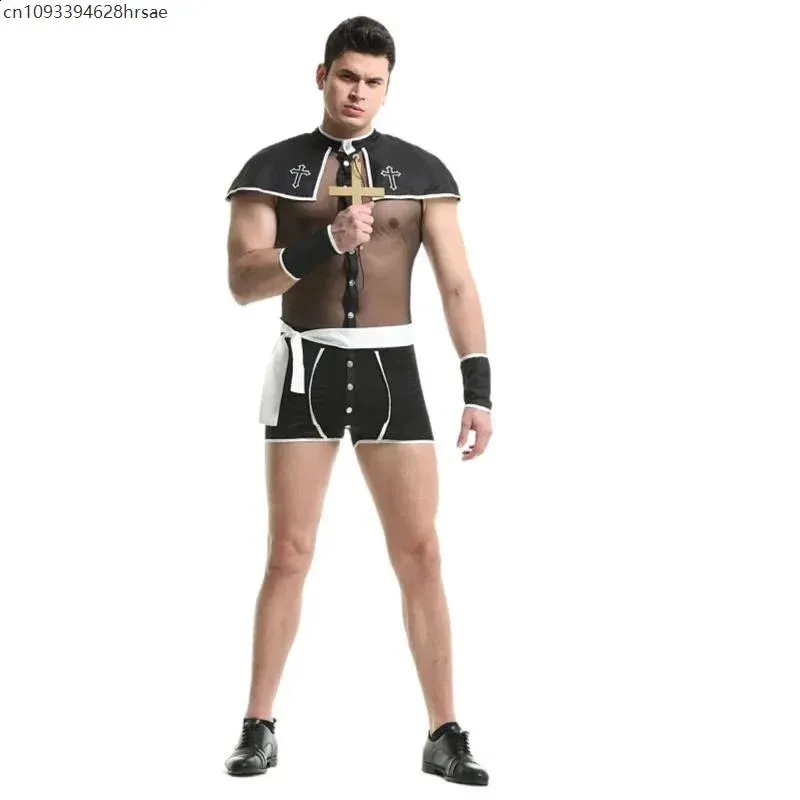 Mens Sexy Mesh Priest Cosplay Uniform Set ... From Bigwang05, $25.16 ...