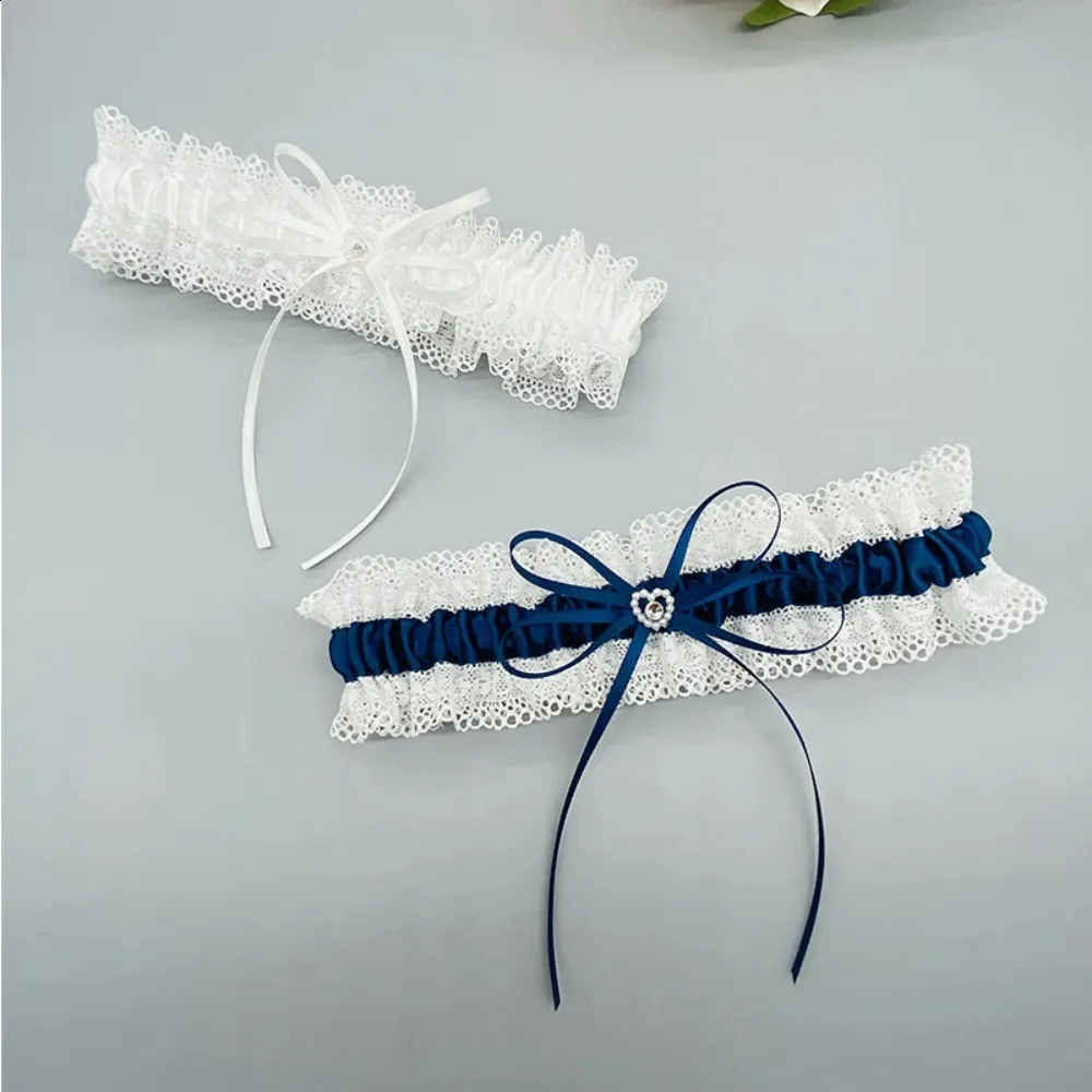 Brides Wedding Garter with Diamond Bow Lace - Women's Leg Accessories ...