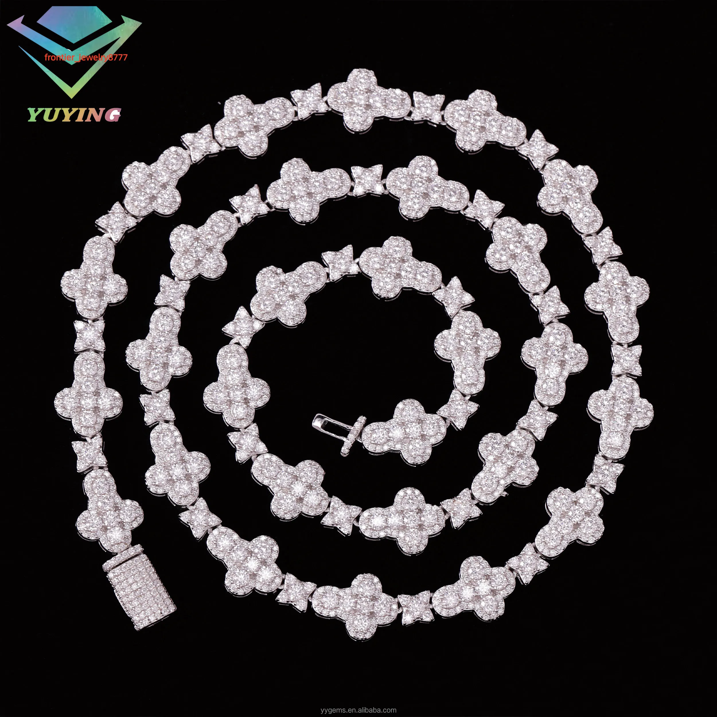 Luxury Rapper Jewelry Set: 14mm Moissanite Necklace, Iced Diamond Miami ...