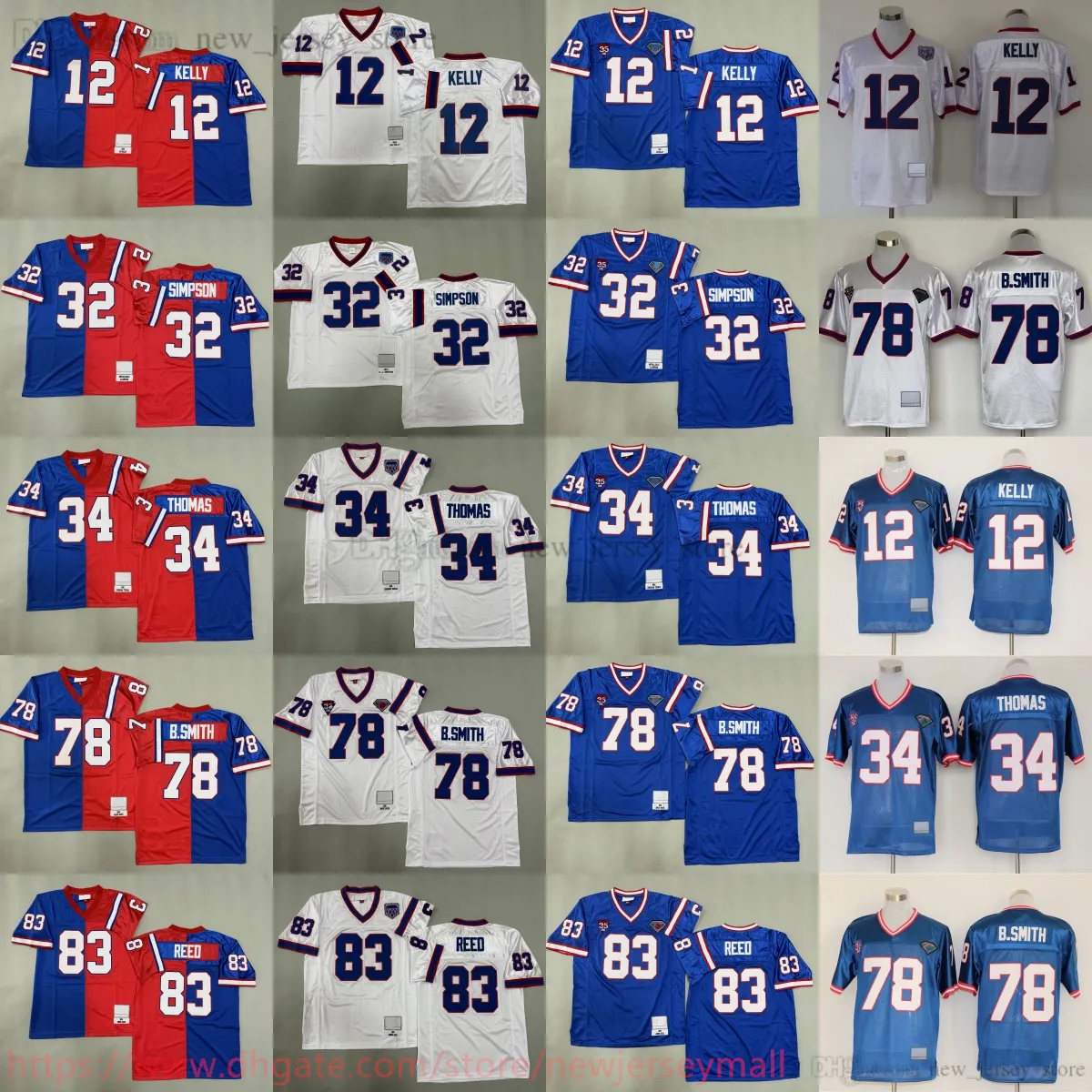 Custom S 6XL 1994 Throwback Football 32 OJ Simpson Jerseys Retro ...