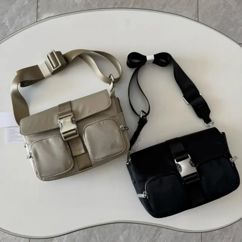 3L multi-pocket nylon crossbody bag unisex messenger bag for daily ...