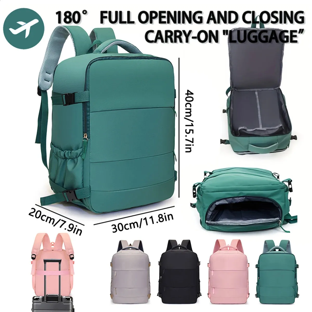Unisex Oxford Backpack Travel Bag with Shoe Compartment, Large Capacity ...