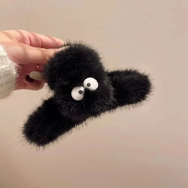 Cute Cartoon Dolls Plush Hair Claw Clip, Fashion Girl Ponytail Grabbing ...