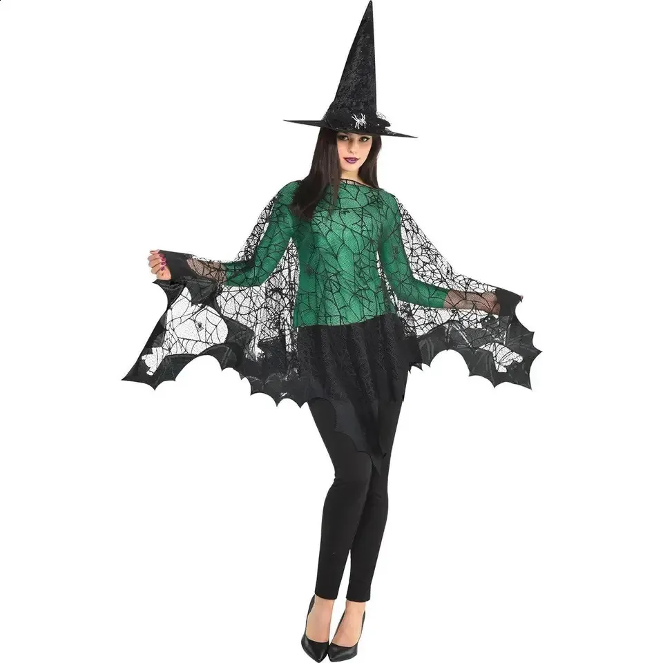 Halloween Spider Web Bat Cape for Adults and Children, European Style ...
