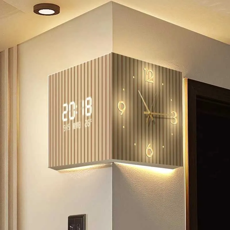 DecorXJ Modern Dual Sided Corner Clock Space Saving... From Pendleton ...