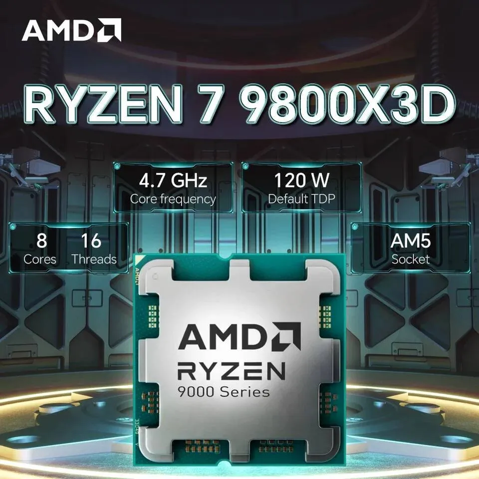 AMD Ryzen 7 9800X3D Gaming Cpu Amd Ryzen 5 8C16T 120W Up To 52GHz With VCache L3 96M From ...