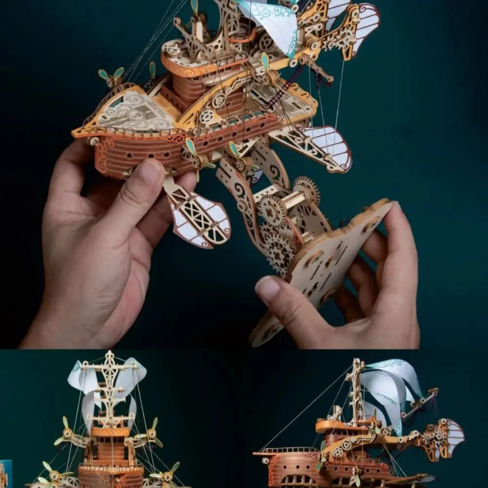Assembly Fantastic Spaceship Model Miniature Fantasy Airship DIY 3D ...