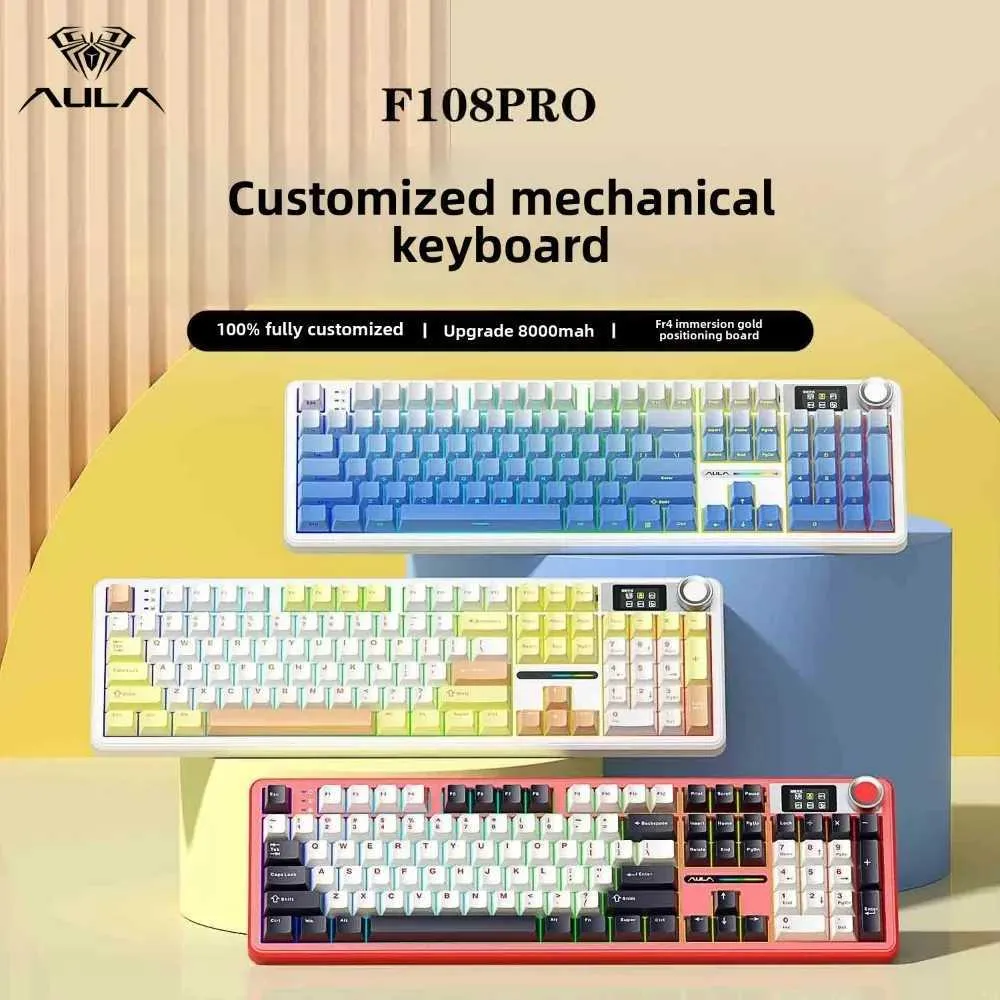 Aula F108/PRO Bluetooth Gaming Air60 Wireless Mechanical Keyboard With ...