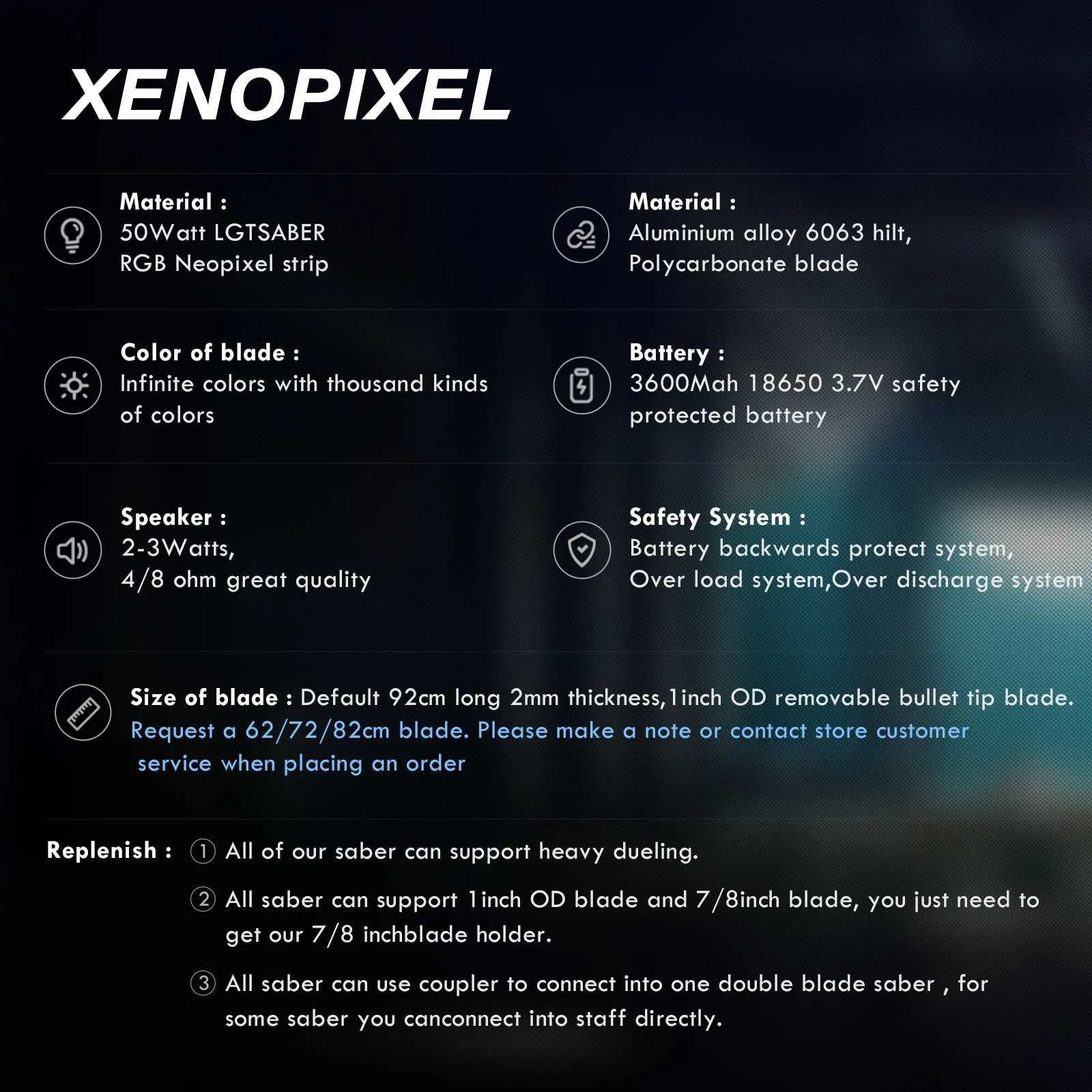 DamienSaber Bluetooth Lightsaber Xeno Heavy Dueling Light Saber with ...