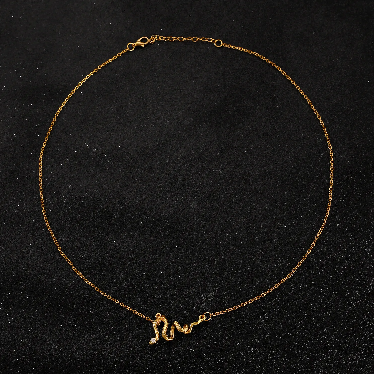Snake Link Chain Necklace with Circle Pendant and Red Stone, 14K Gold ...
